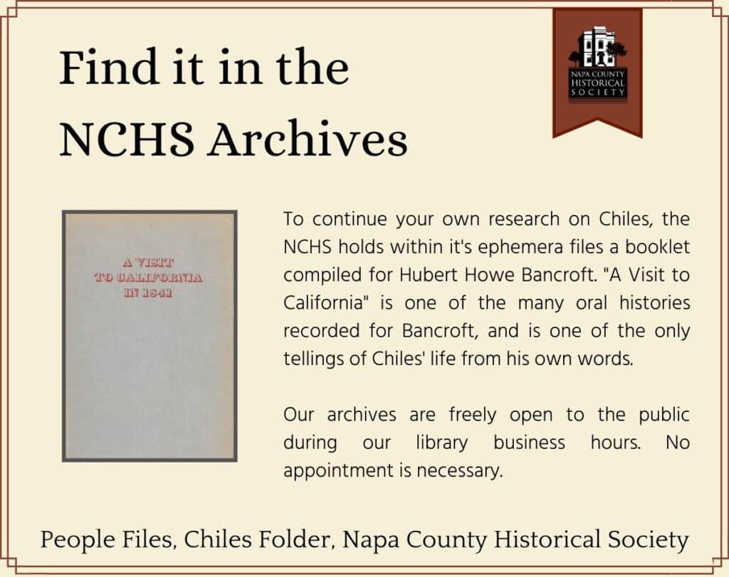 Joseph Ballinger Chiles – Napa County Historical Society